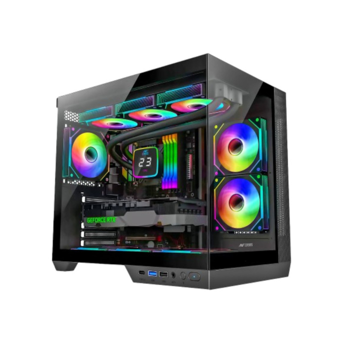 Buy Ant Esports Crystal X4 ARGB Black | Cabinet | Vedant Computers