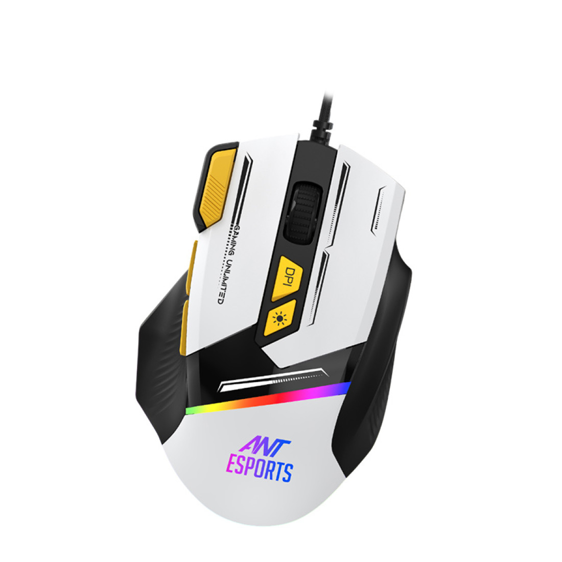 Buy Ant Esports GM333 (Black/White/Yellow) | Mouse | Vedant Computers