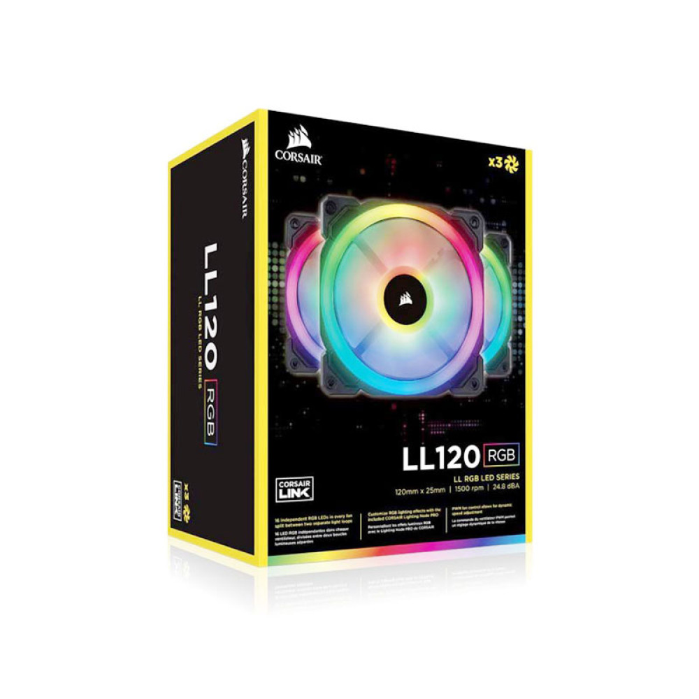 Buy Corsair LL120 RGB 120mm Dual Light Loop RGB LED PWM Fan 3 Fan Pack ...