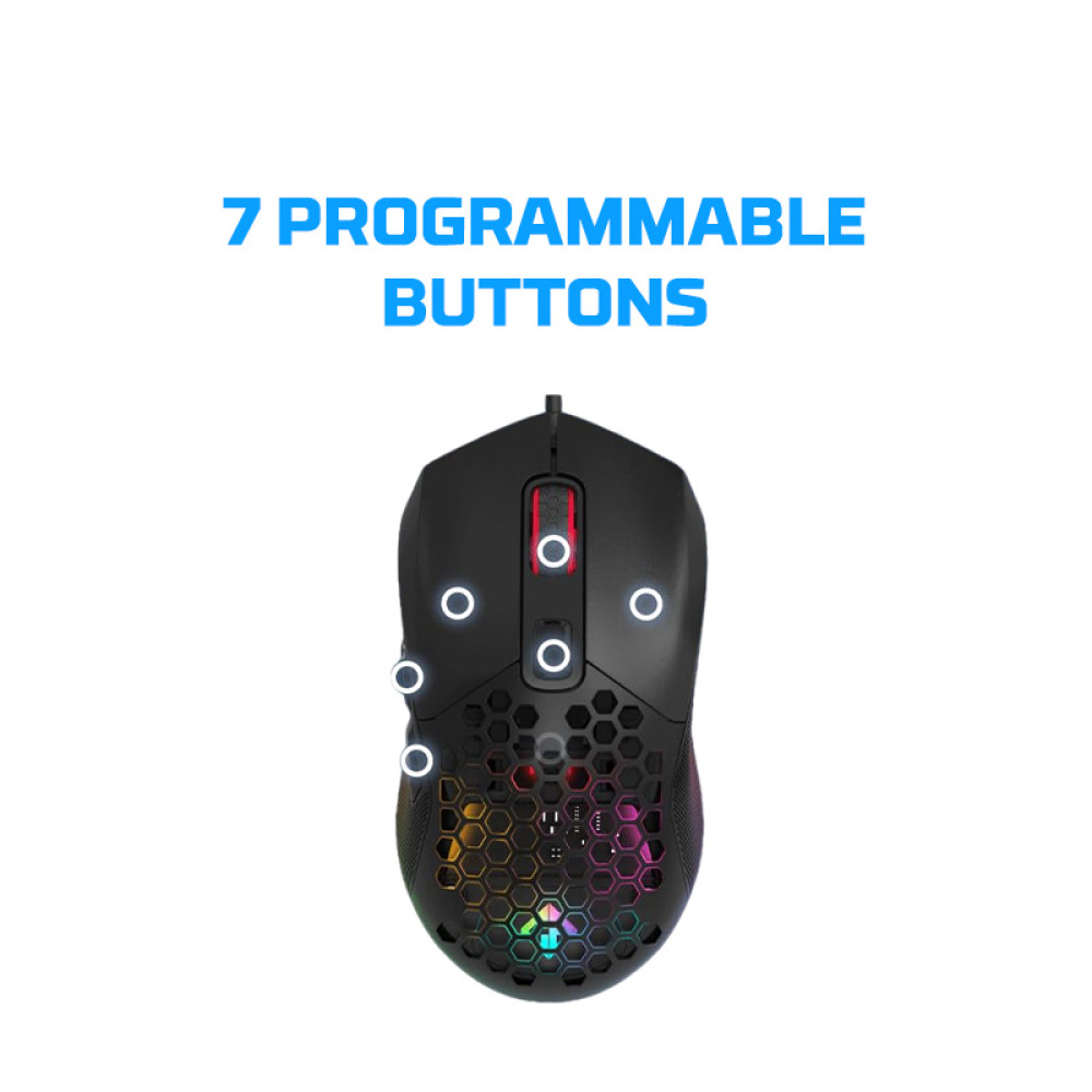Cosmic Byte Firestorm RGB Wired Gaming Mouse with PTFE feet