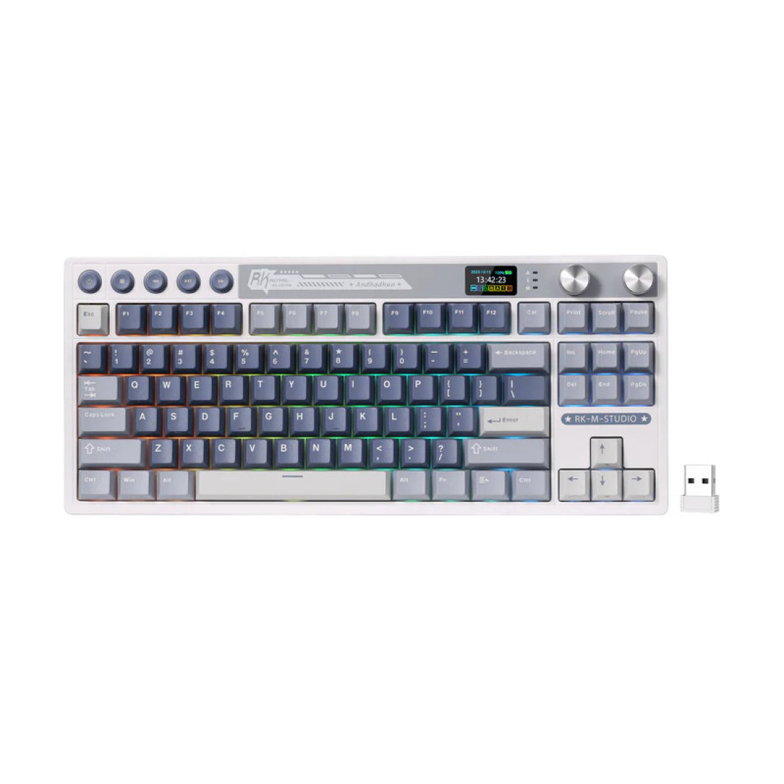 Buy Royal Kludge M87 TKL Ocean Blue Wireless | Cream Switch Mechanical ...