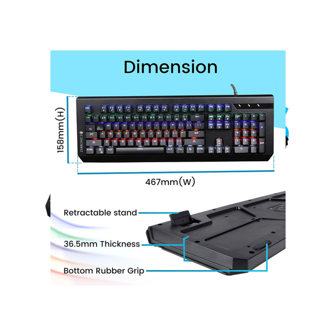 Buy Zebronics Max Plus Mechanical Keyboard at Best Price in India only ...