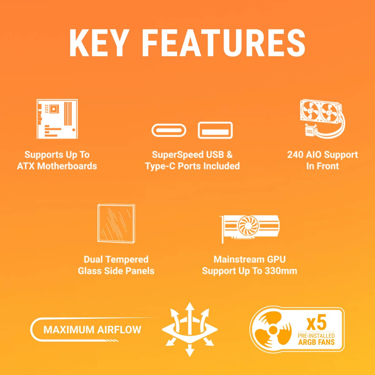 Buy Ant Esports Cypher G3 Mid-Tower ATX Gaming Cabinet | Vedant Computers